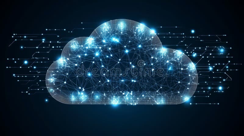 Cloud Computing Network, Visualization of Interconnected Data Points ...
