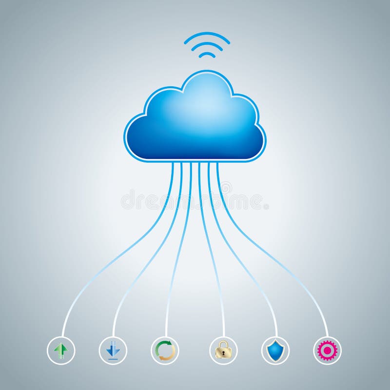 Cloud Computing and Networking Design Concept Stock Vector ...