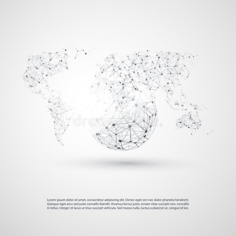 Cloud Computing and Networks Concept with Patterned World Map - Global ...