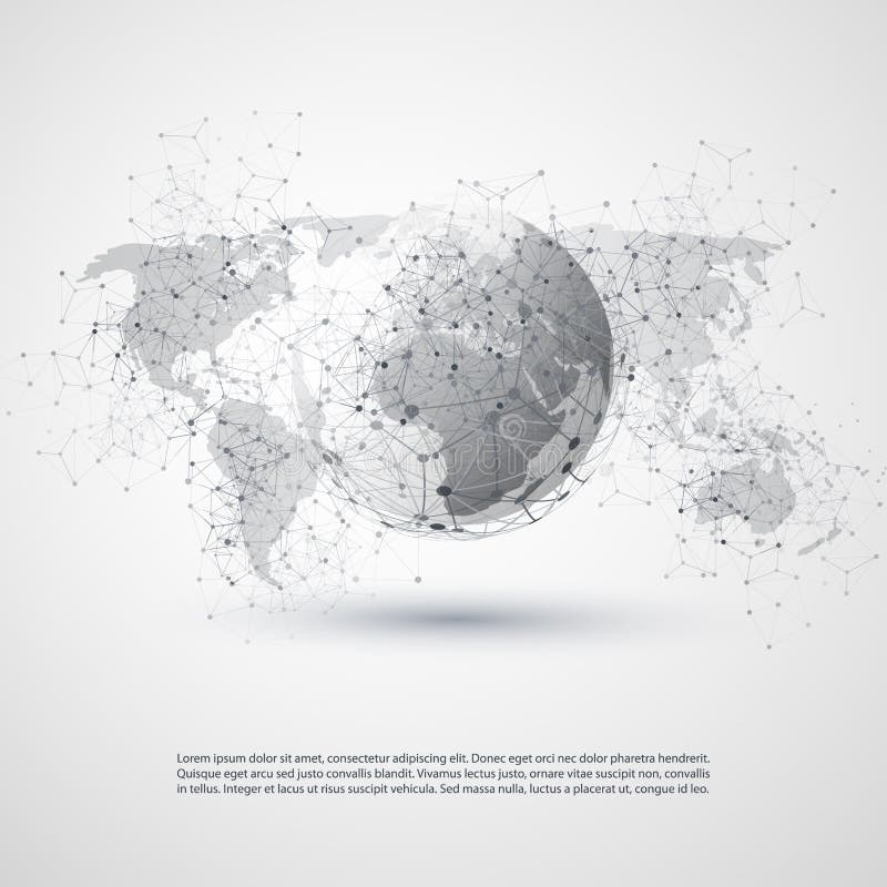 Cloud Computing and Networks Concept with World Map - Global Digital ...