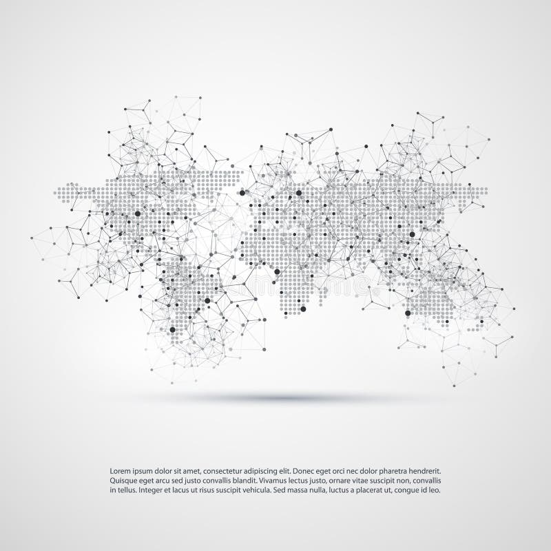 Cloud Computing and Networks with World Map - Abstract Global Digital ...