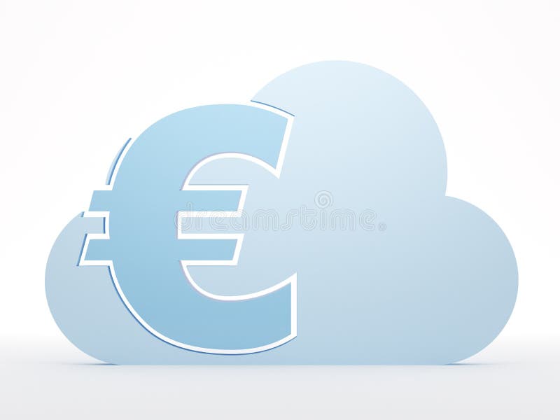 Cloud Computing, Online Payment with Euro Stock Illustration ...