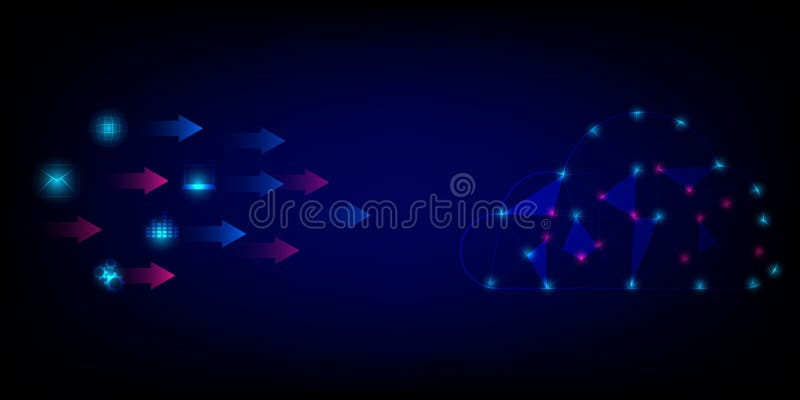 Cloud Computing Operating System Concept. Polygon Cloud and Data ...