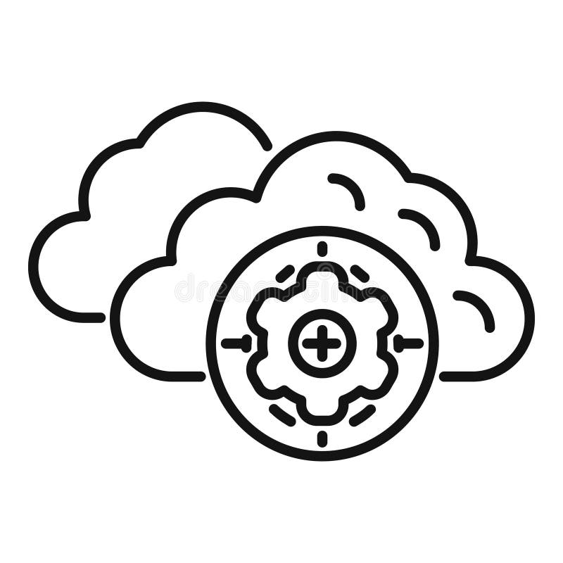 Cloud Computing Optimization Targeting Business Success with Gear Icon Stock Illustration ...