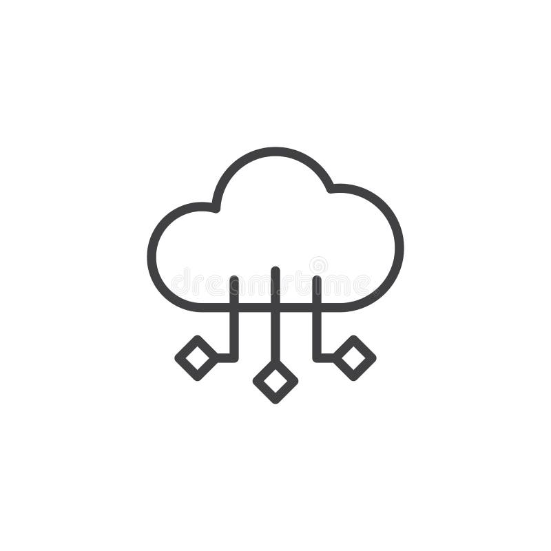 Cloud Computing Filled Outline Icon Stock Vector - Illustration of ...