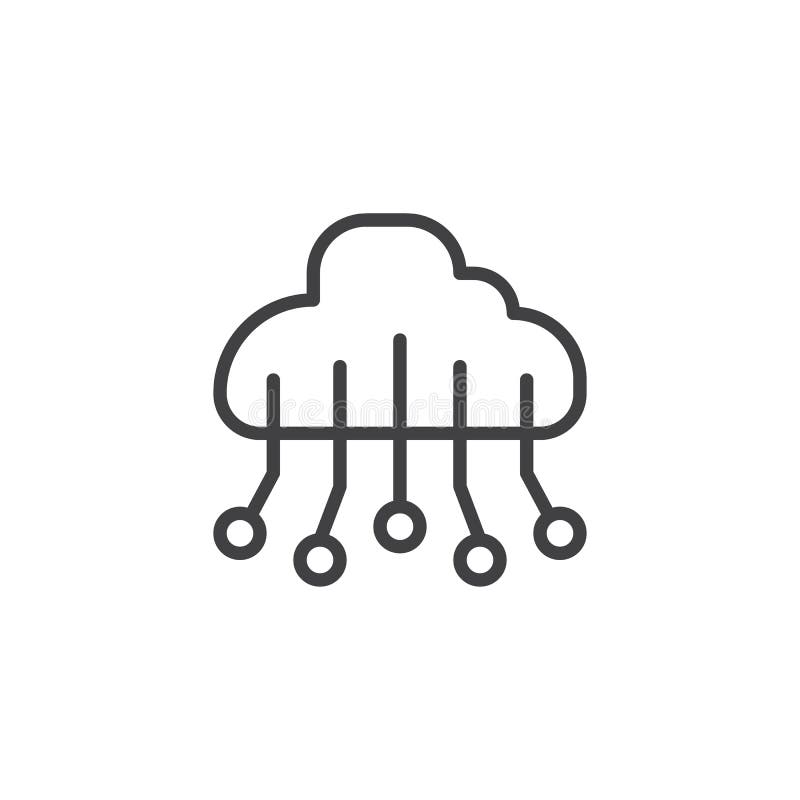 Cloud Computing Outline Icon Stock Vector - Illustration of global, outline: 113531805