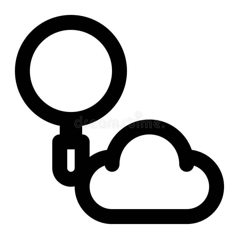 Cloud Search, Cloud Research, Cloud Discovery Outline Icon Stock Image ...
