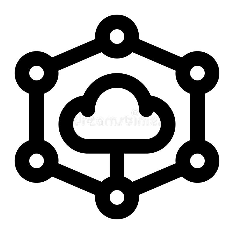 Cloud System, Cloud Modelling, Cloud Platform Outline Icon Stock ...