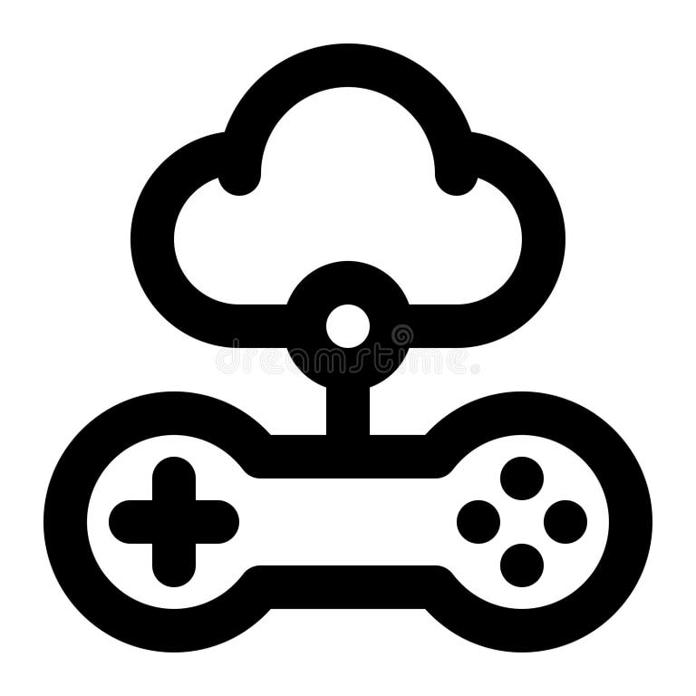 Cloud Gaming, Cloud Service, Cloud Platform Outline Icon Stock Illustration - Illustration of ...