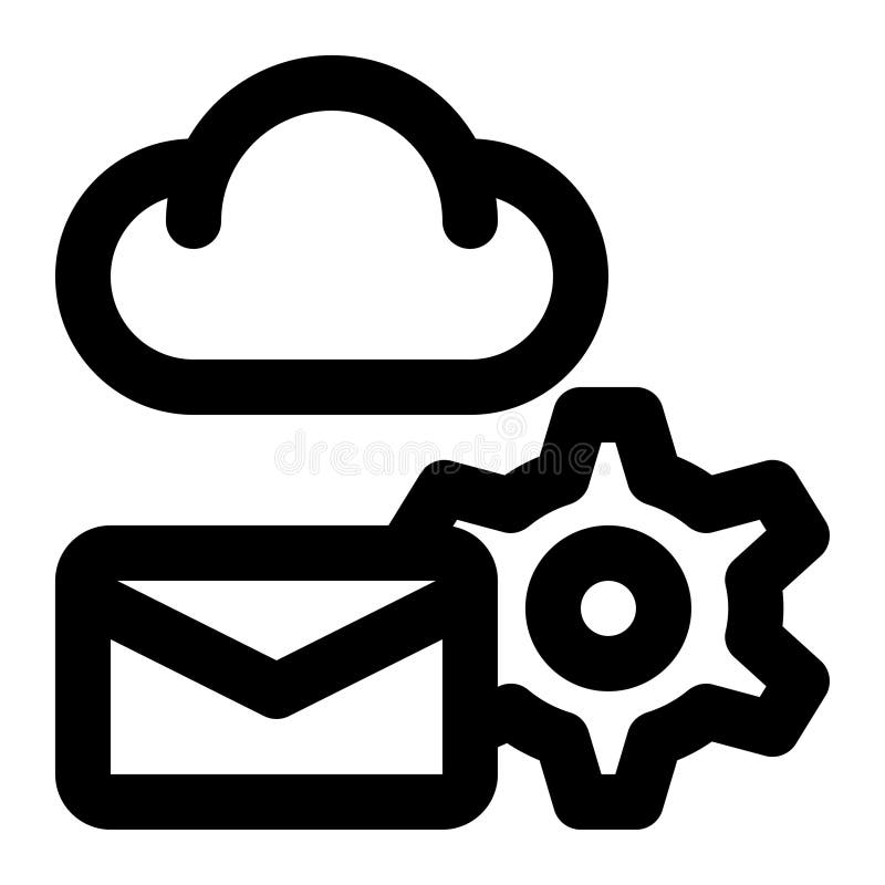 Cloud Mailing, Cloud Email, Cloud Management Outline Icon Stock ...