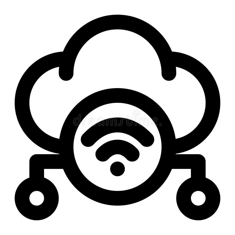 Cloud Connection, Cloud Network, Wireless Internet Outline Icon Stock ...