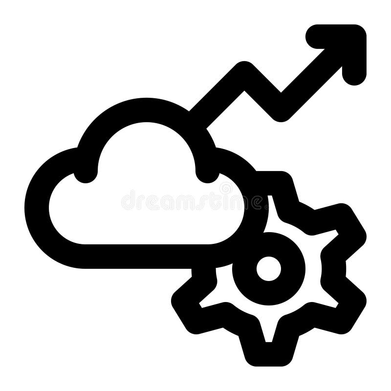 Cloud Optimization, Cloud Performance, Cloud Management Outline Icon ...