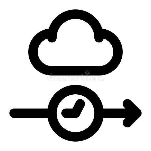 Cloud Time Tracking, Cloud Real Time, Cloud Automation Outline Icon ...