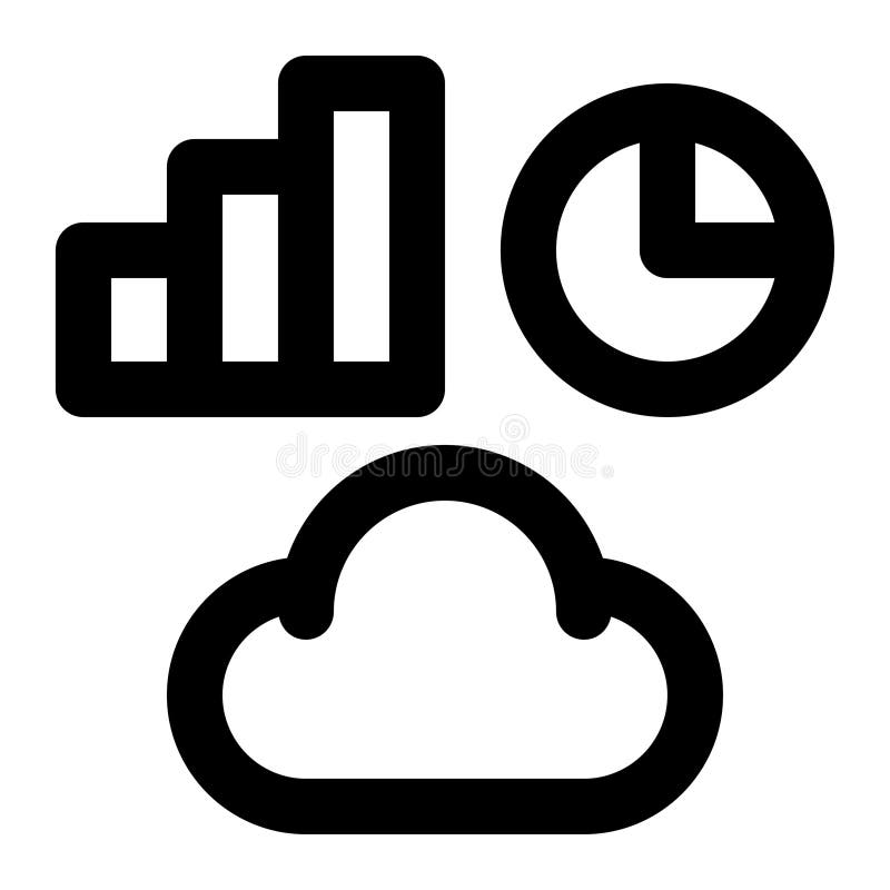 Cloud Analytics, Cloud Report, Cloud Performance Outline Icon Stock ...
