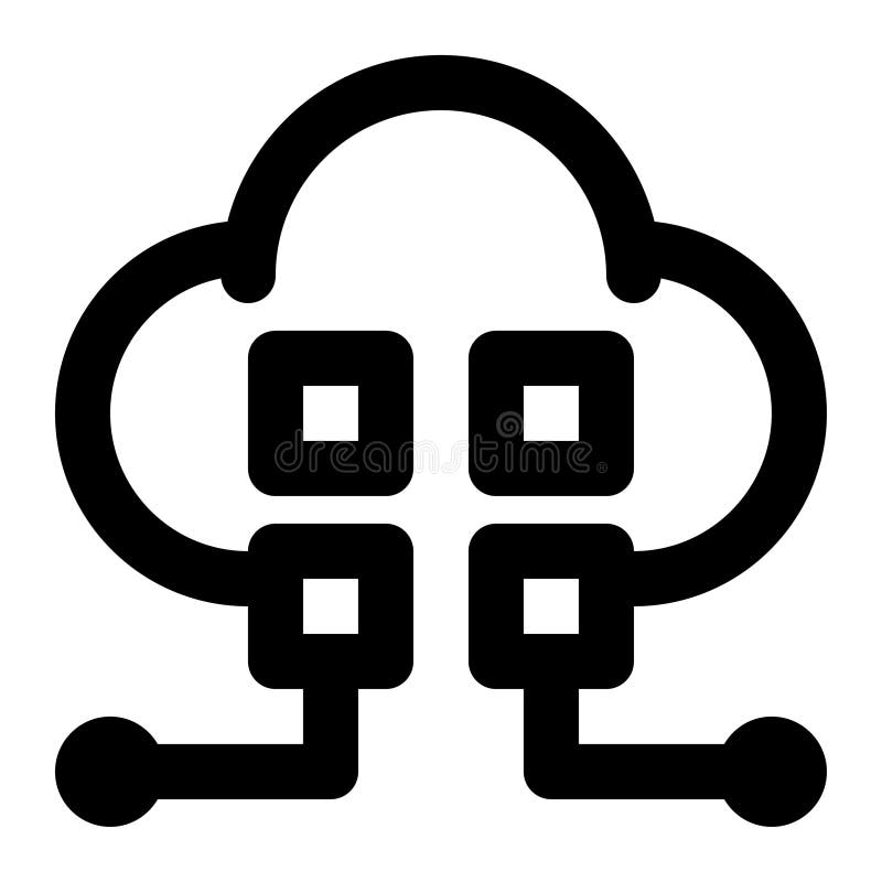 Cloud Application, Cloud App, Cloud Software Outline Icon Stock Photo ...