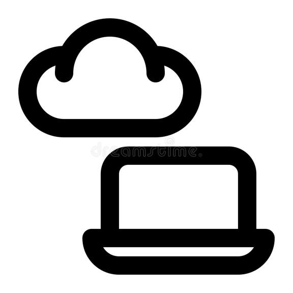 Cloud Computing, Cloud Service, Cloud Platform Outline Icon Stock Photo ...