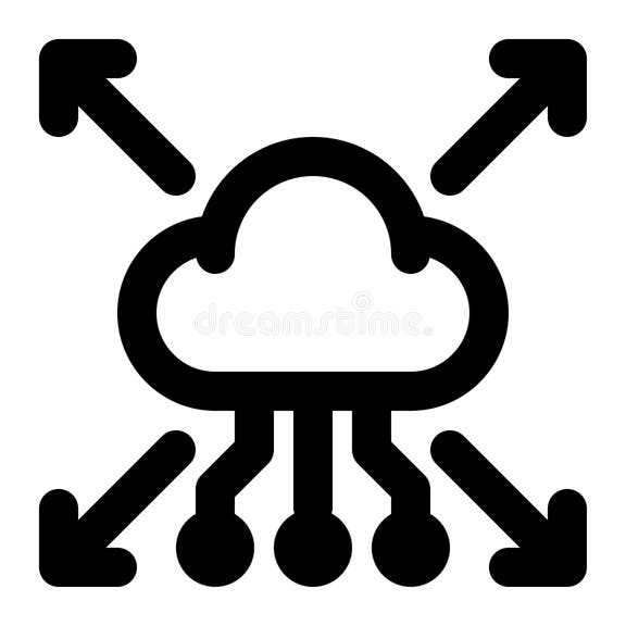 Cloud Deployment, Cloud Computing, Cloud Service Outline Icon Stock ...