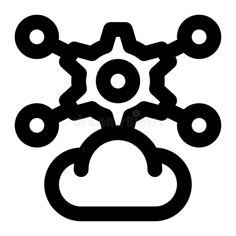 Cloud Infrastructure, Cloud Computing, Cloud Service Outline Icon Stock ...