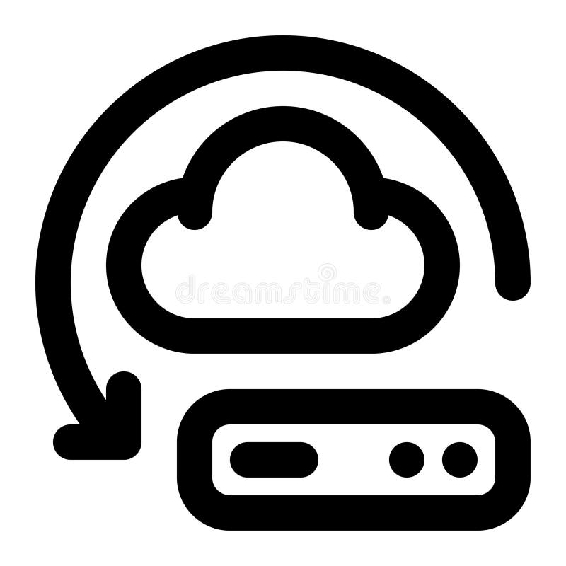 Cloud Backup, Automation, Database Backup Outline Icon Stock Image ...