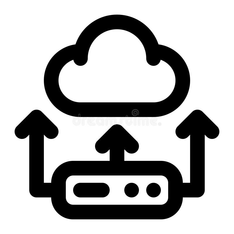 Cloud Backup, Database Backup, Cloud Computing Outline Icon Stock Photo ...