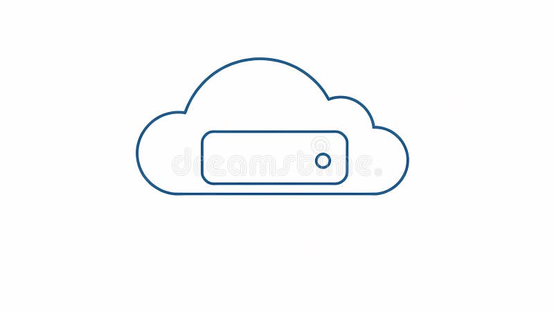 Cloud Computing Outline with Server Represents Digital Data Storage ...