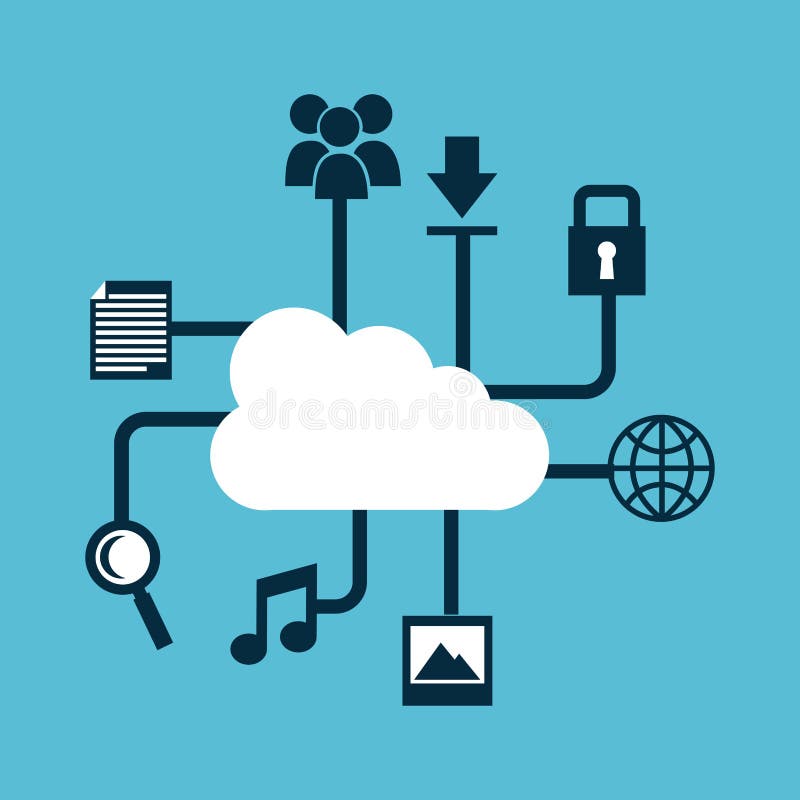 Cloud computing stock vector. Illustration of read, contacts - 37854300
