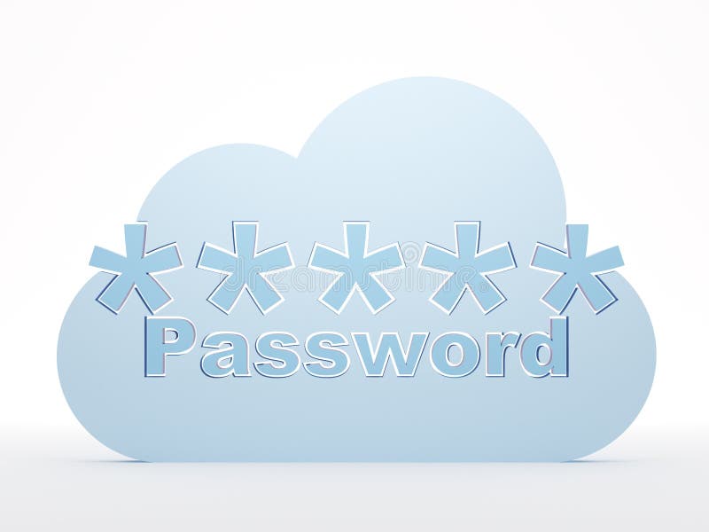 Cloud computing, password stock illustration. Illustration of ...