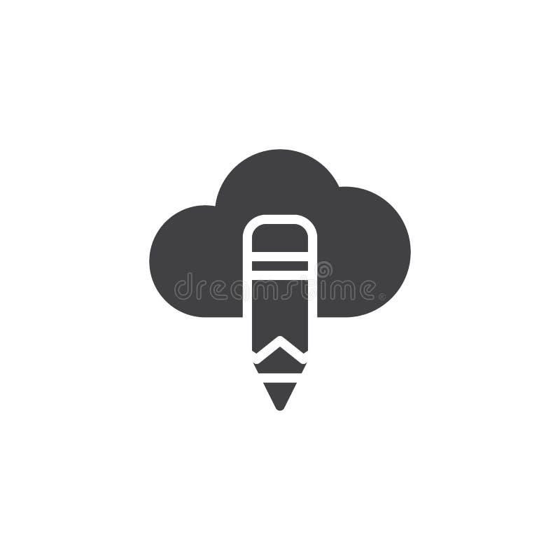 Cloud Computing and Pen Tool Vector Icon Stock Vector - Illustration of ...