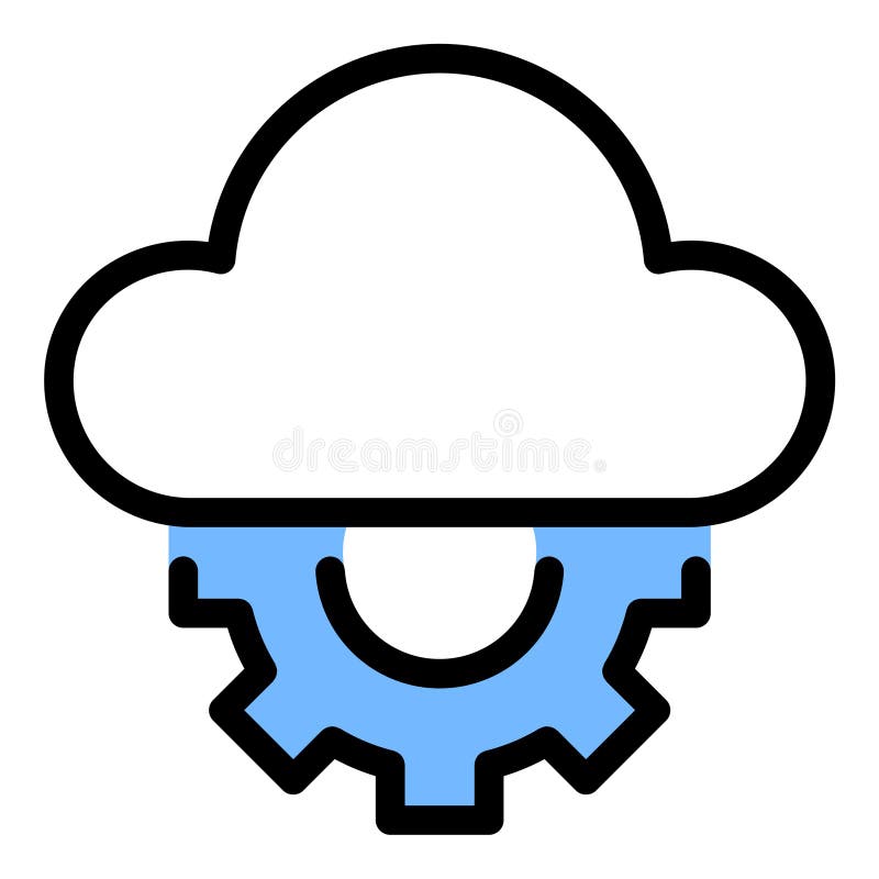 Cloud computing performance icon in flat line style representing system ...