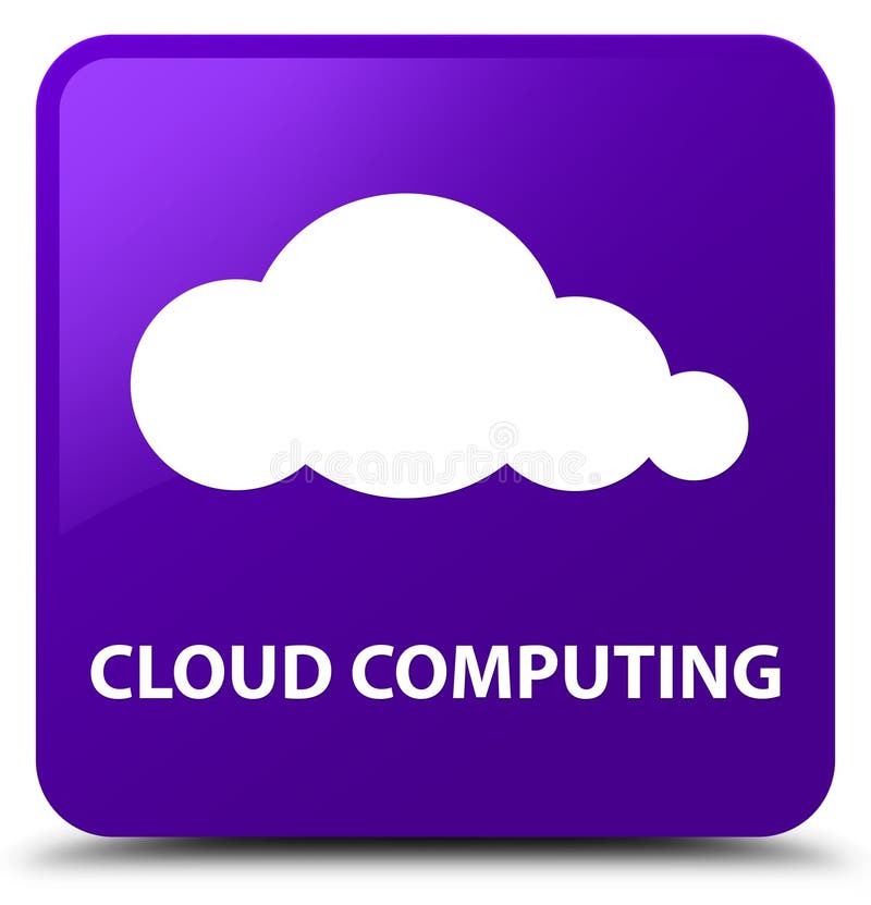 Cloud Computing Purple Square Button Stock Illustration - Illustration ...