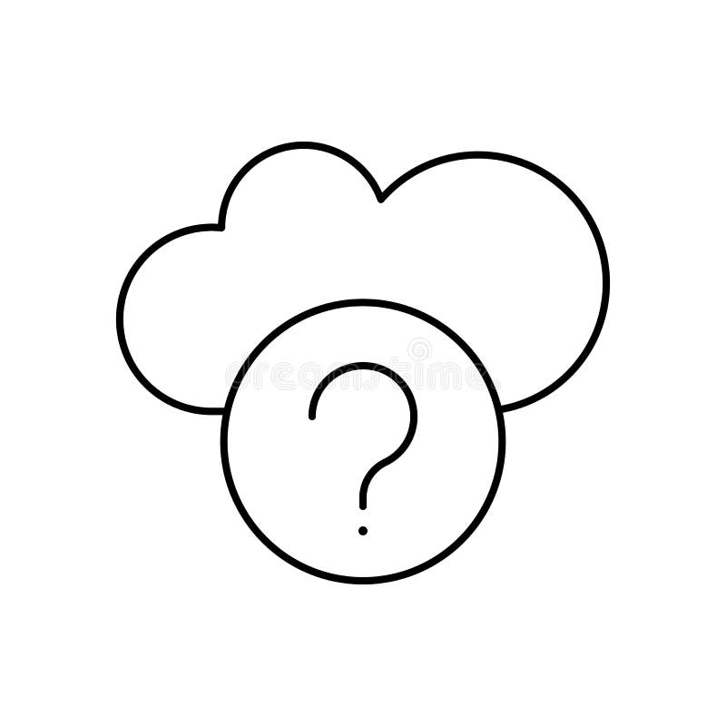 Cloud Computing, Question Mark, SEO Icon. Simple Line, Outline Vector ...