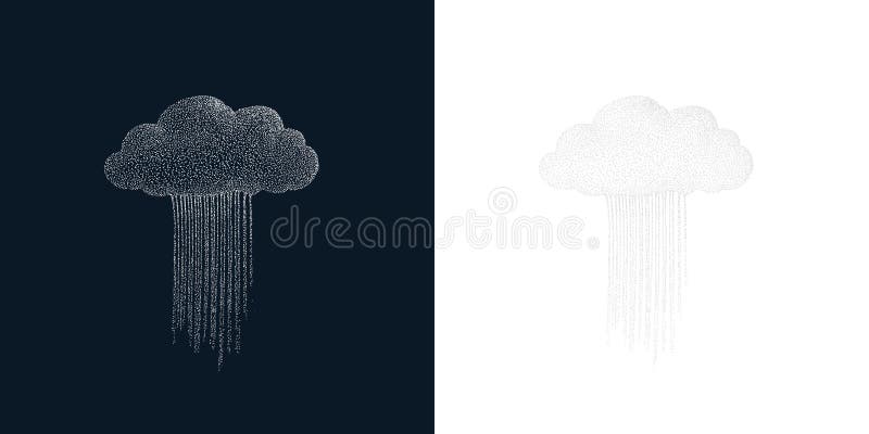 Cloud Computing Raining Data Stream on Transparent Background Stock ...