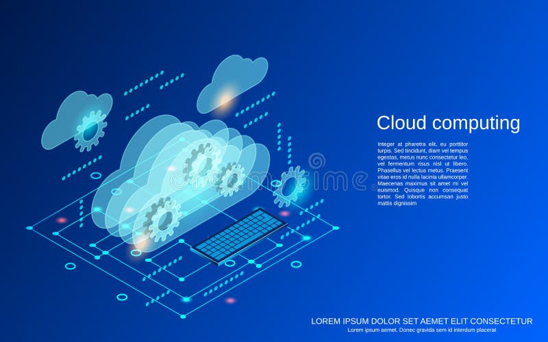 Cloud Computing, Red, Concepto De Vector De Procesamiento De Datos Ilustración del Vector ...