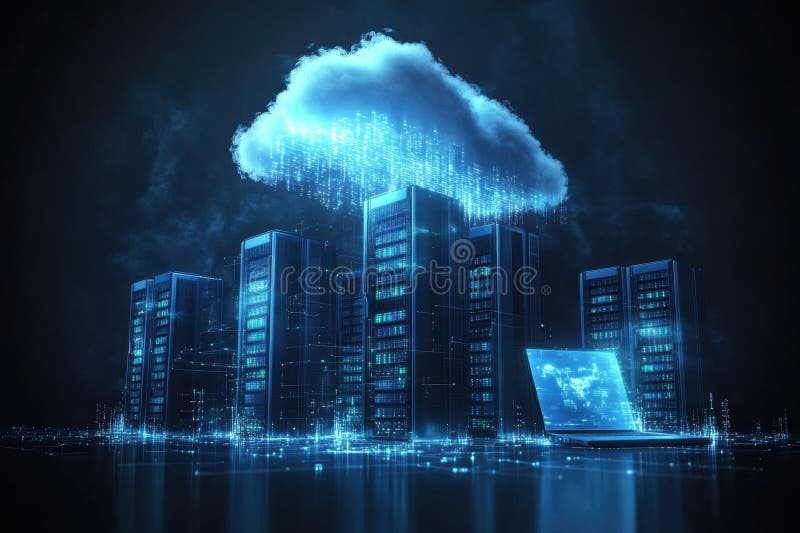 The Cloud Computing Revolution Transforming Data Storage in a Futuristic Digital Landscape Stock ...