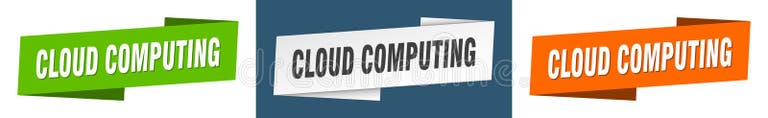 Cloud Computing Banner. Cloud Computing Ribbon Label Sign Set Stock ...