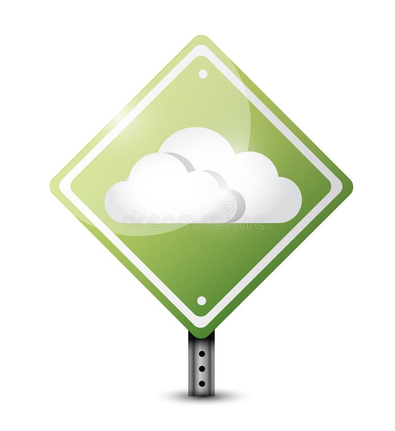 Cloud Computing Road Sign Illustration Stock Illustration ...