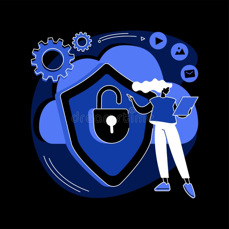 Cloud Computing Security Abstract Concept Vector Illustration Stock