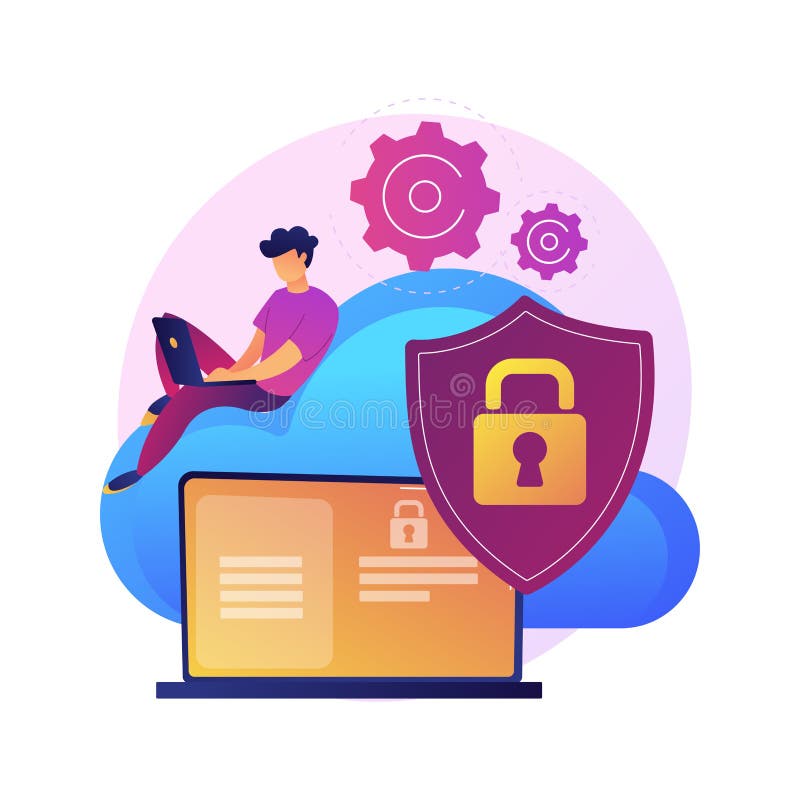 Cloud Computing Security Abstract Concept Vector Illustration Stock