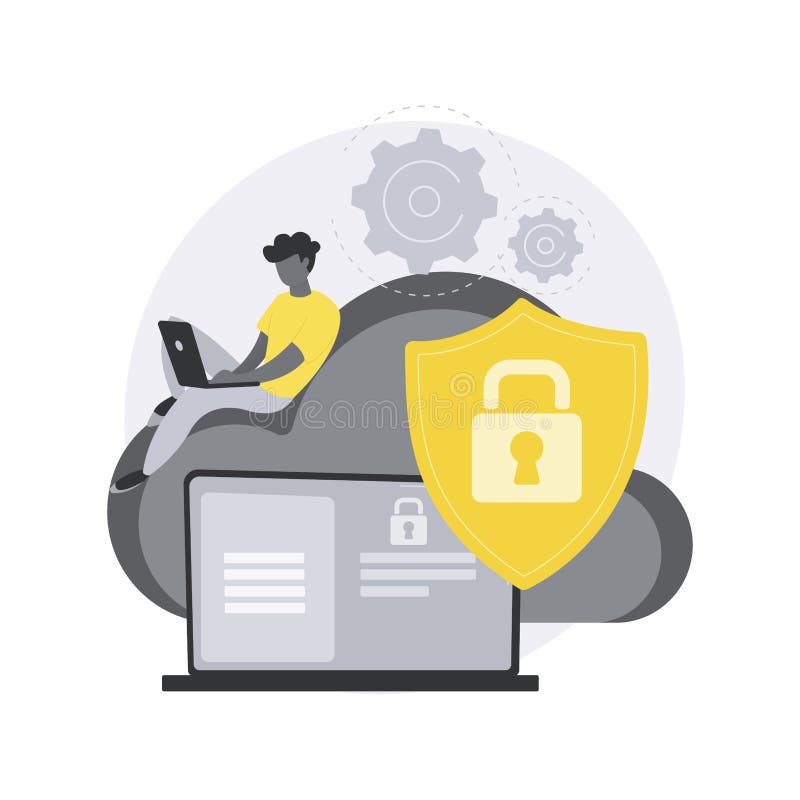 Cloud Computing Security Abstract Concept Vector Illustration Stock