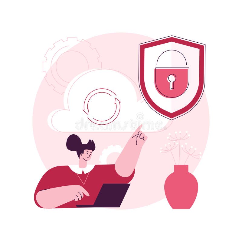 Cloud Computing Security Abstract Concept Vector Illustration Stock