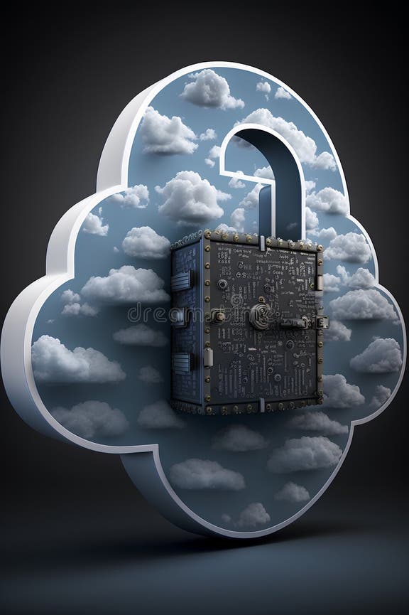 Cloud Computing Security Concept As a Cloud Shaped As a Safe with a ...
