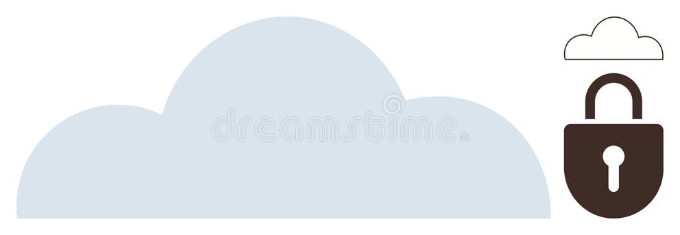 Cloud Computing Security Concept with Cloud Shape and Lock Icon Stock Vector - Illustration of ...