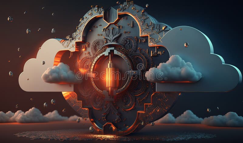 Cloud Computing Security Concept Generative Ai Stock Illustration Illustration Of Cloud Icon