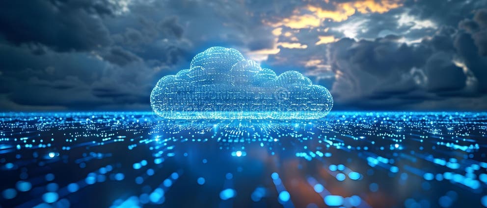 Cloud Computing Security: Minimalist Elegance in a Digital Sky. Concept ...