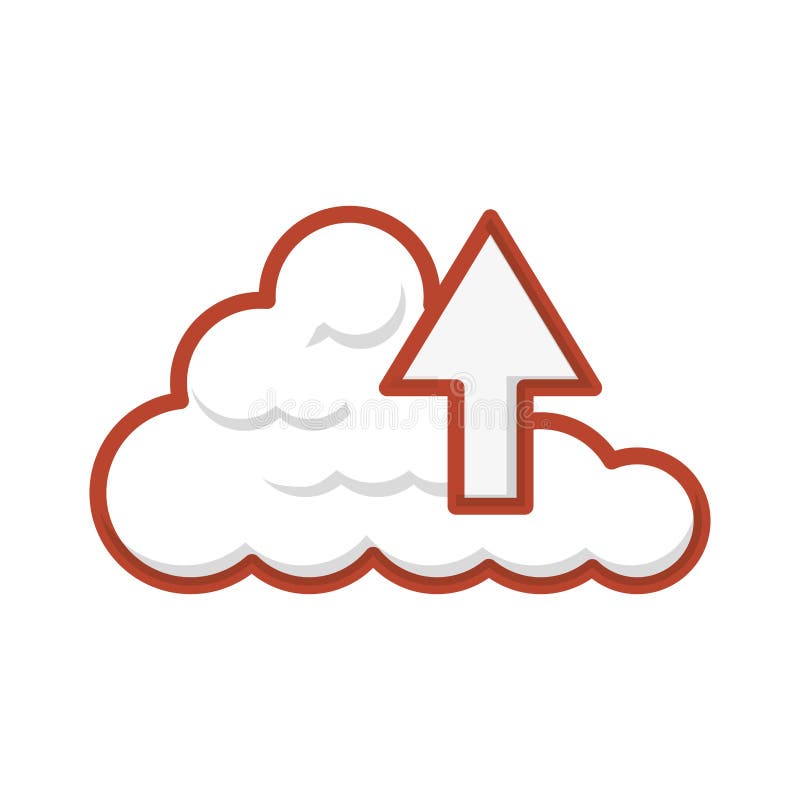 Cloud Computing Server with Arrow Up Stock Illustration - Illustration ...
