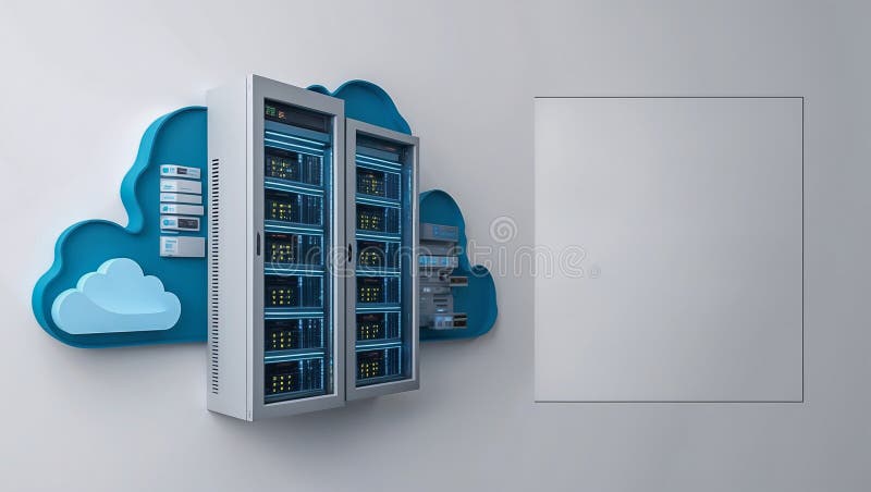 Cloud Computing Server Concept with Bright Digital Storage Stock ...