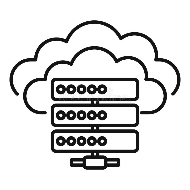 Cloud Computing Server Data Center Connecting To Network Line Icon Stock Vector - Illustration ...