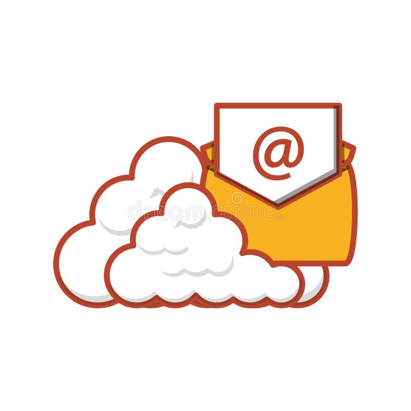 Cloud Computing Server With Envelope Stock Illustration Illustration