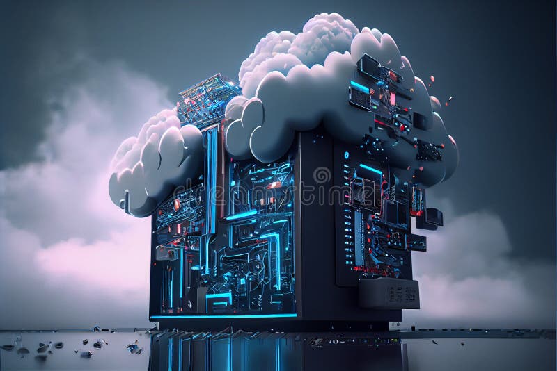 Cloud Computing Server Infrastructure Hosting Hub Storage Stock