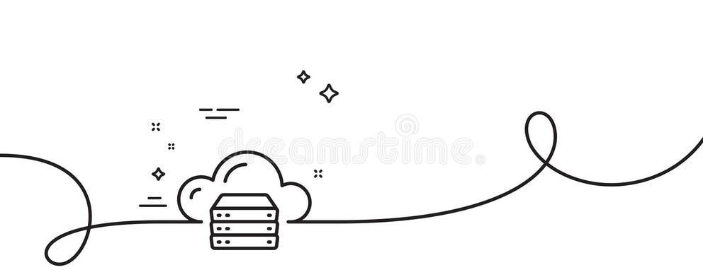 Cloud Computing Server Line Icon Internet Data Storage Sign